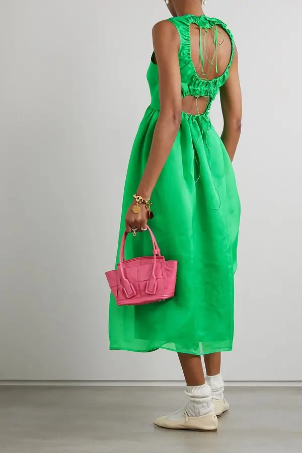 Cecilie Bahnsen Fang Silk-Organza Midi Dress In Green - 80% Off |  Editorialist