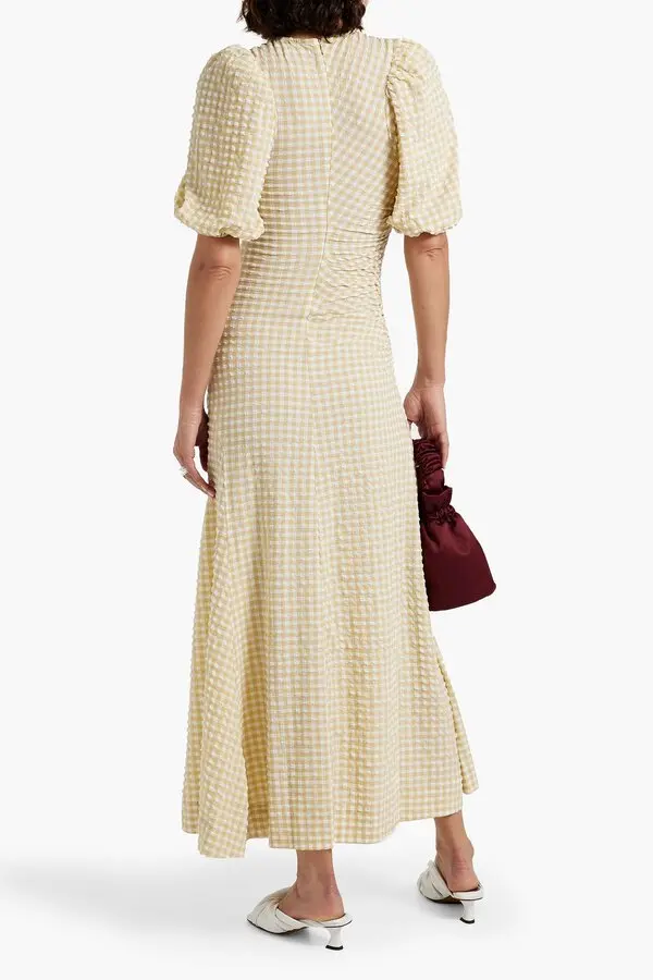 ganni beige dress Mariel Dress- Mini Coco Stripe XS / Mini Coco Stripe main image 1