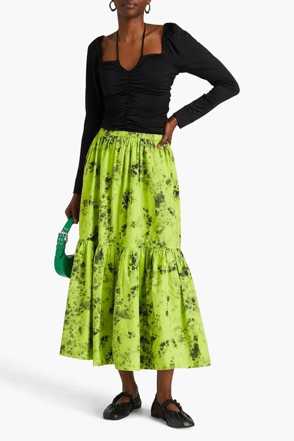 GANNI Ruched Jersey Top