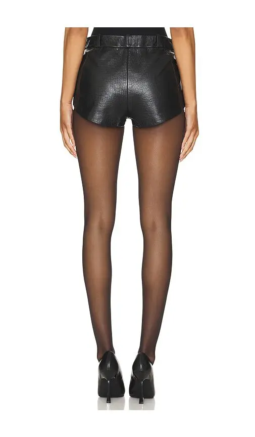 LAMARQUE X Annaise Hot Short - Black Embossed Croco