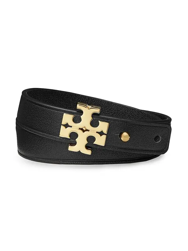 Tory Burch Black Leather Bracelet with Gold Buckle s-l1200.jpg main image 4