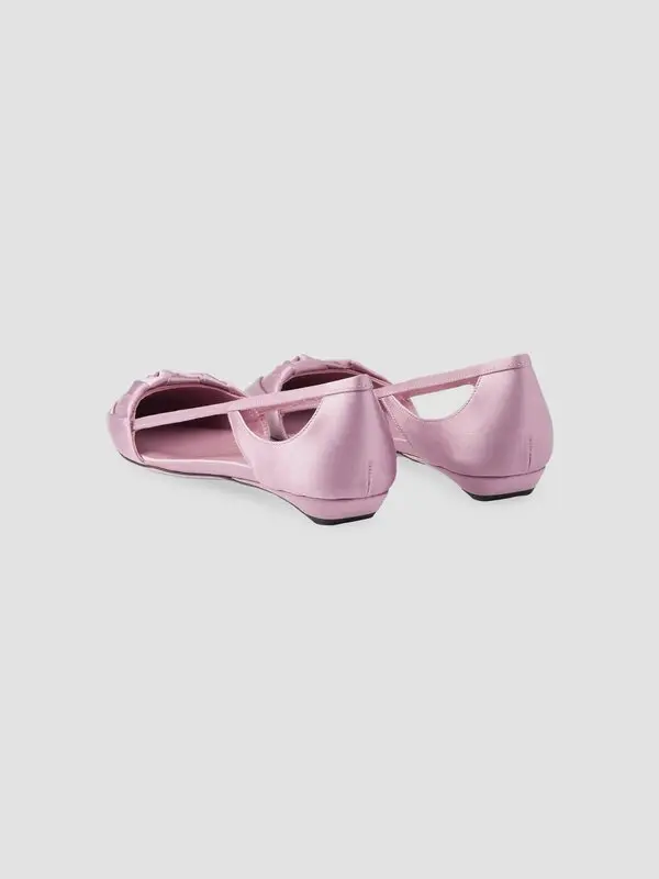 Prada Satin Cut-out Ballerinas - Pink
