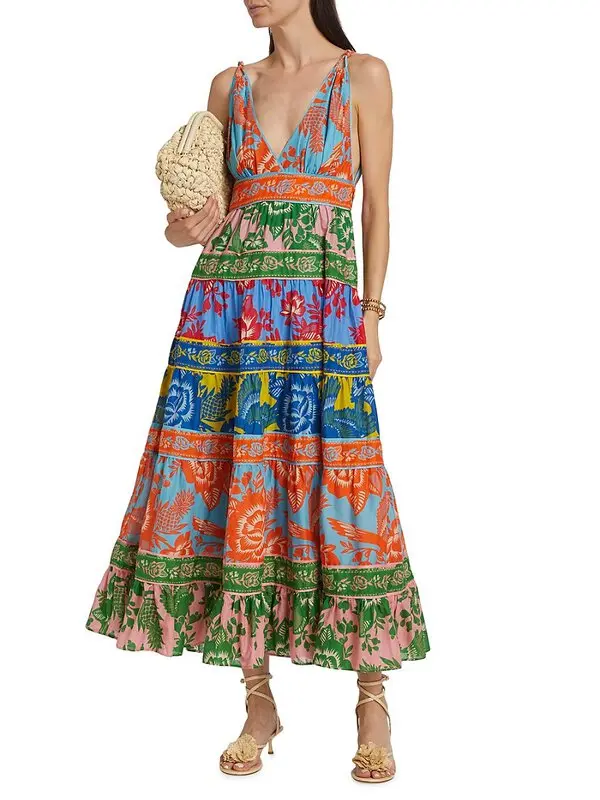 chinese dress ladies Bohemian Floral Chiffon Midi Dress main image 1