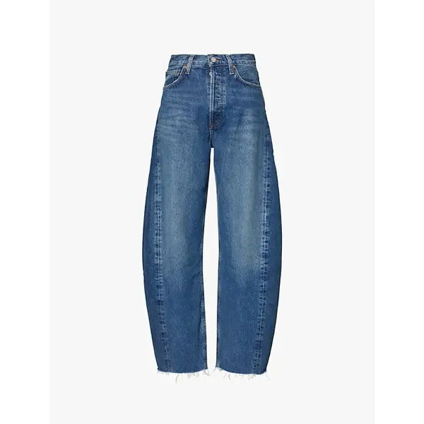 AGOLDE Luna Pieced Wide-leg High-rise Jeans - Split (two Shades Ind)