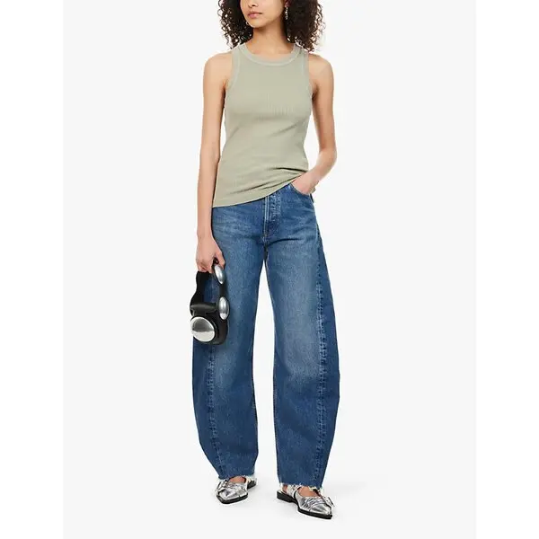 AGOLDE Luna Pieced Wide-leg High-rise Jeans - Split (two Shades Ind)