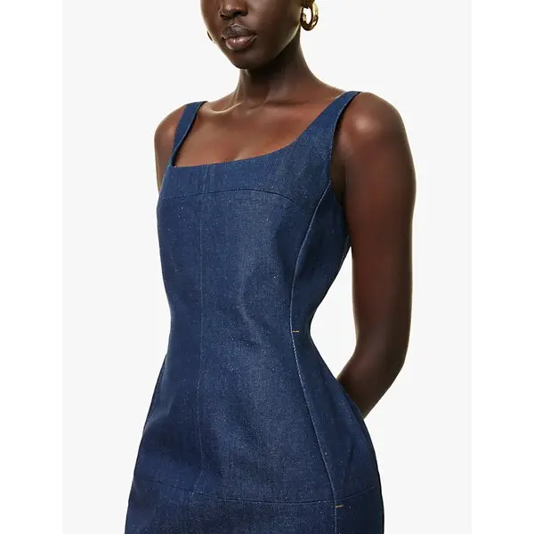 Jacquemus Sleeveless Denim Maxi Dress - Navy | Editorialist