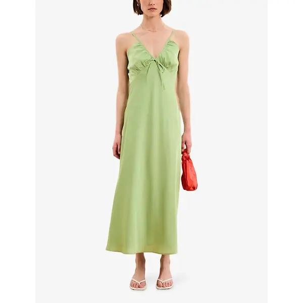 trudy's bridesmaid dresses Omnes Trudy Tie-Front Sleeveless Recycled-Polyester Maxi Dress In Pistachio Green - 31% Off Color:Black 4F18200 Long Sleeve Shimmer Knit J.NNA and sophisticated special occasions Formal dress