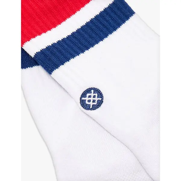 Stance Boyd Logo-embroidered Crew-length Cotton-blend Crew Socks - Blu