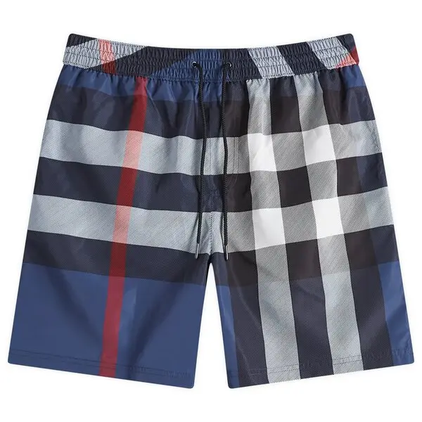 Burberry Guildes Oversize Check Swim Shorts - Carbon Blue Check