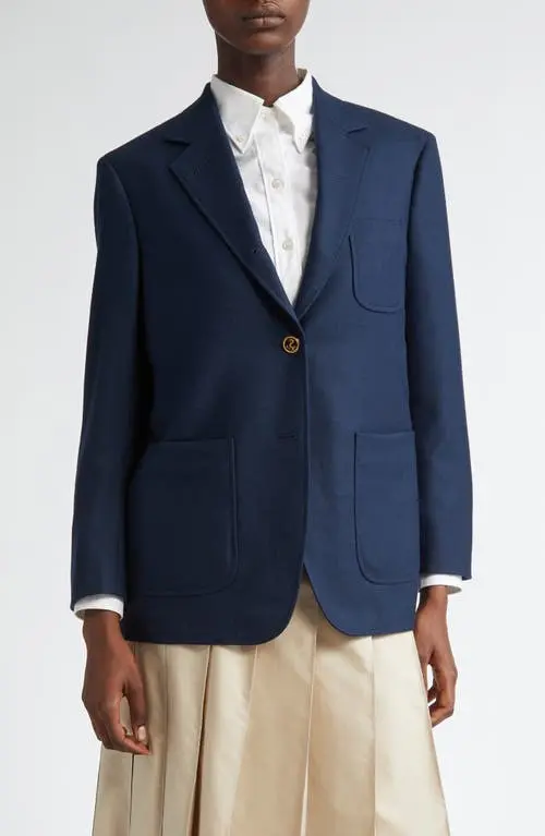 Thom Browne Wool Twill Sport Coat - Navy