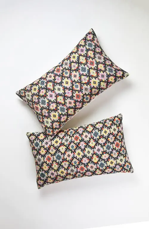 ARCHIVE NEW YORK Nahuala Classic Yellow Handwoven Cotton Brocade Throw Pillow