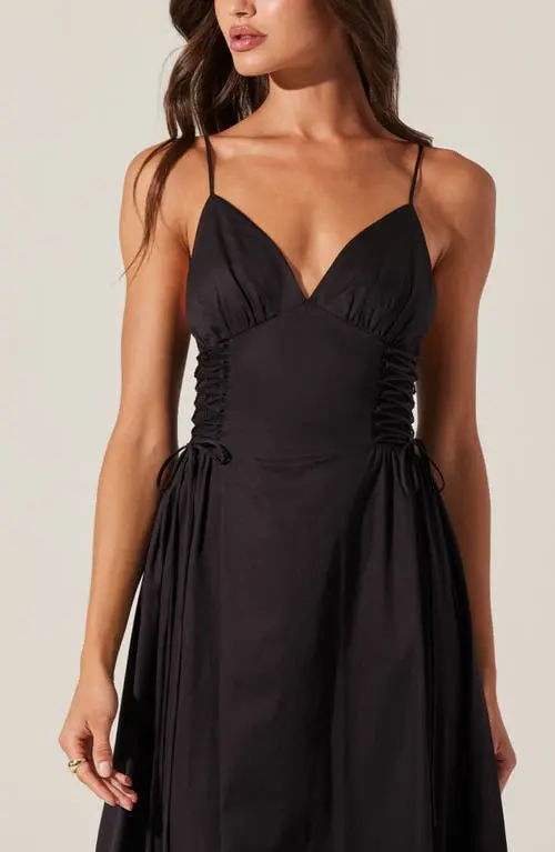 astr the label lace midi dress black Floral Lace Knit Midi Dress