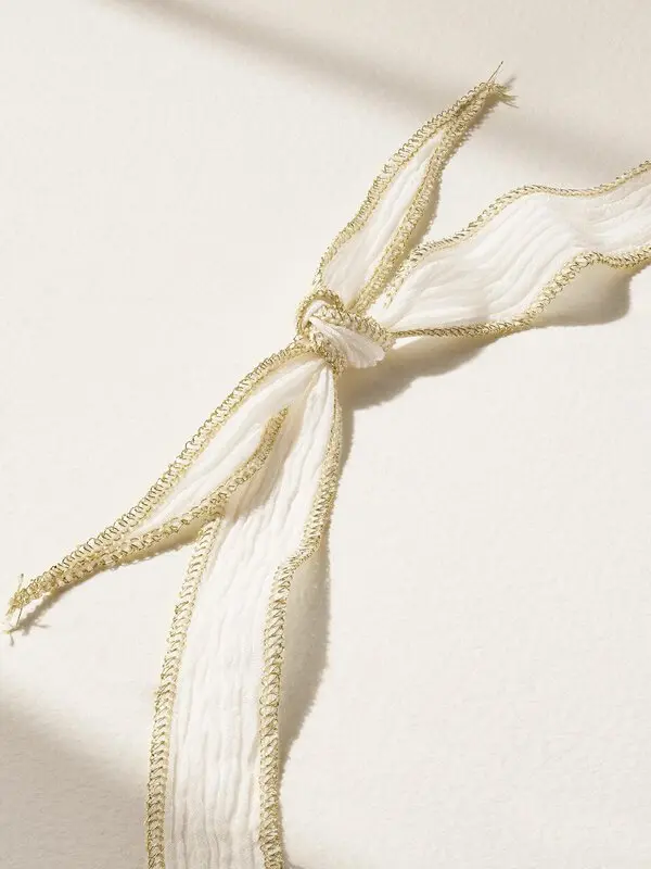 Mizuki 14-karat Diamond And Crepon Necklace