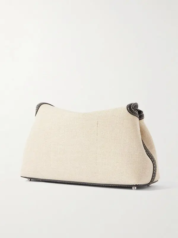 TOTEME T-lock Cotton-canvas Clutch - Ecru