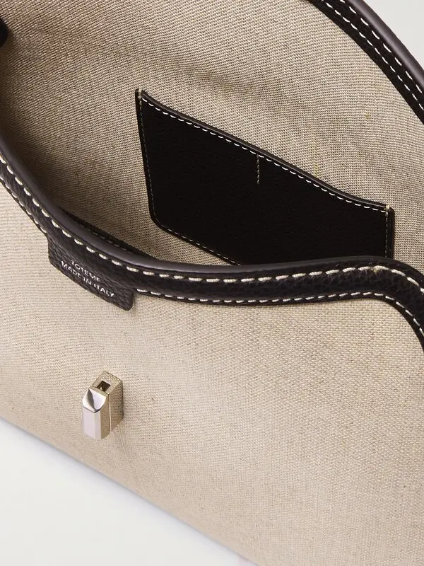 TOTEME T-lock Cotton-canvas Clutch - Ecru