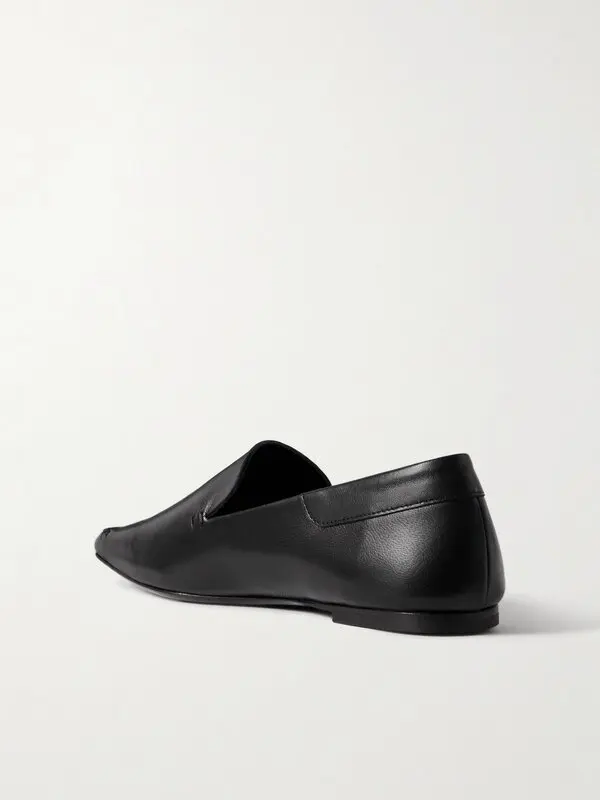 STAUD Black Padded Slip-On Loafers Staud Becks Leather Loafers In Black - 60% Off | Editorialist main image 3