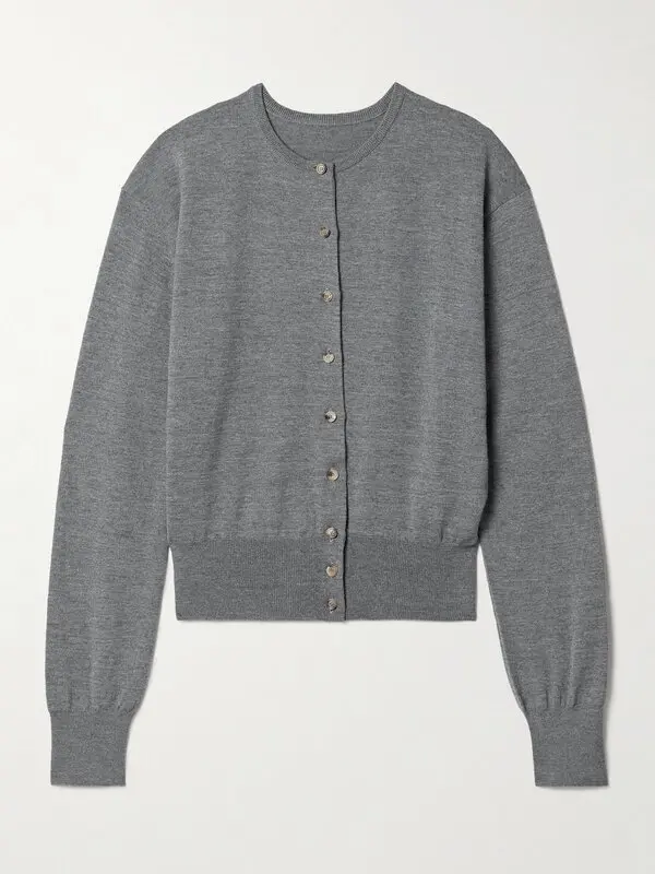 Khaite Jackie Wool-blend Cardigan - Gray