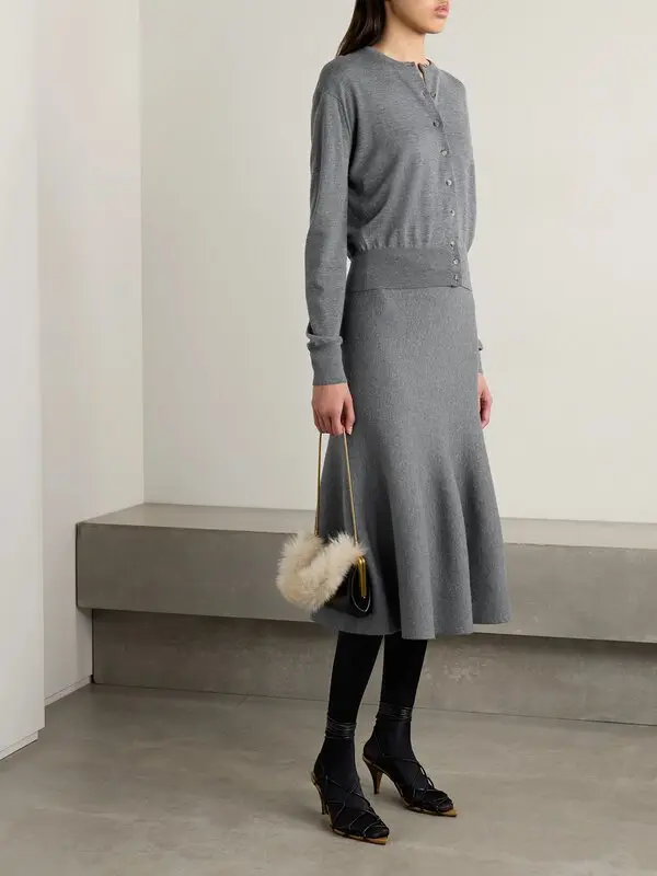 Khaite Jackie Wool-blend Cardigan - Gray