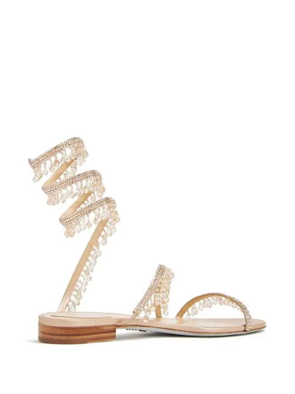 Rene Caovilla Chandelier Embellished Sandals - Neutrals