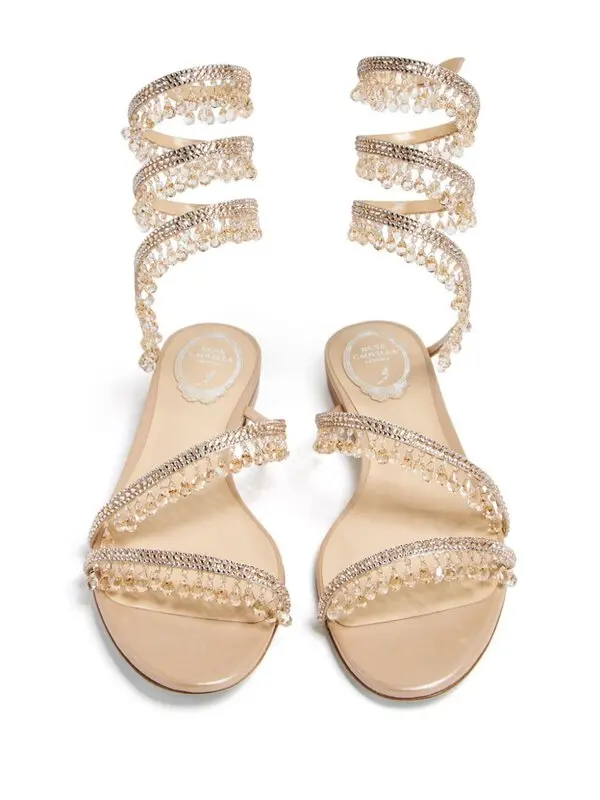 Rene Caovilla Chandelier Embellished Sandals - Neutrals