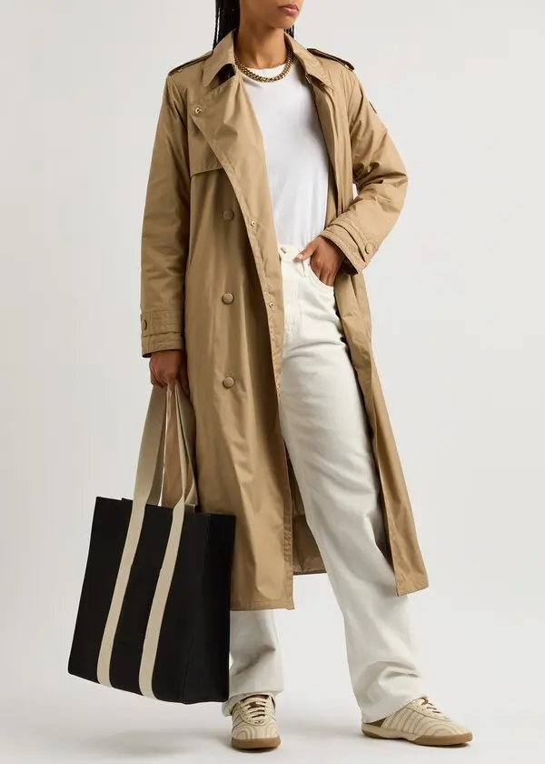 Moncler Barbetane Shell Trench Coat - Beige
