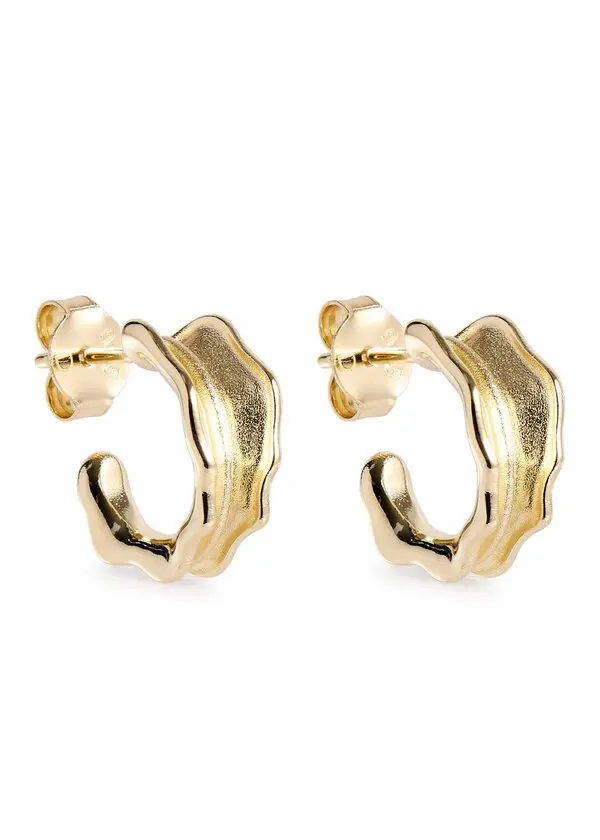 GHOST LONDON Leaf -plated Hoop Earrings - Gold