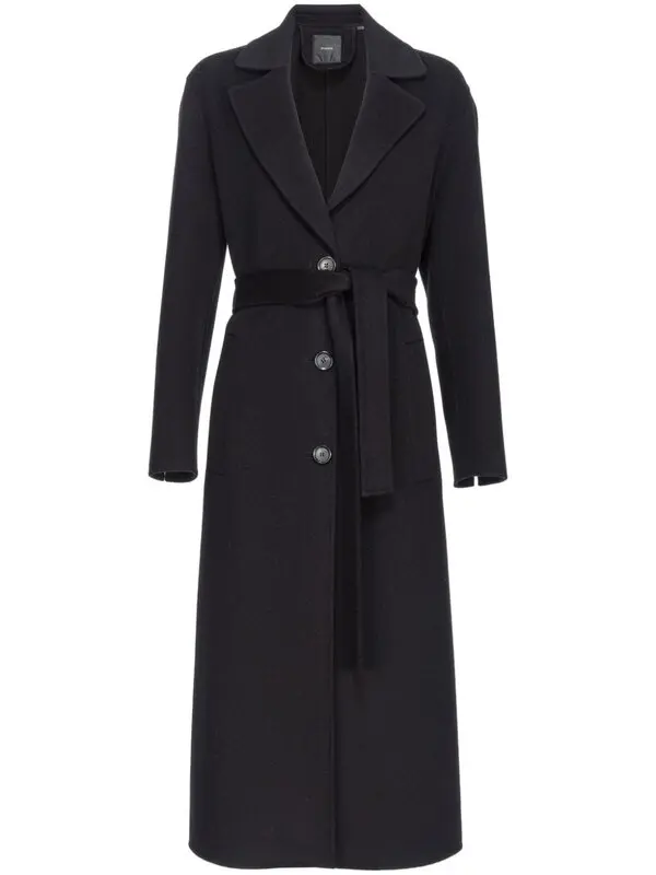 Pinko Cornice Belted Wool Coat