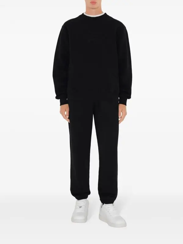Burberry Equestrian Knight Cotton Jogging Pants - Black