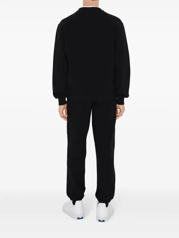 Burberry Equestrian Knight Cotton Jogging Pants - Black