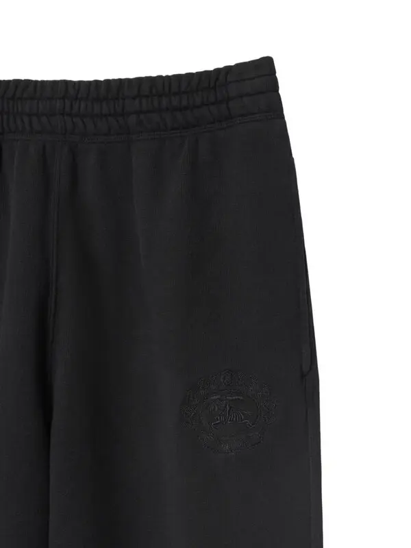 Burberry Equestrian Knight Cotton Jogging Pants - Black