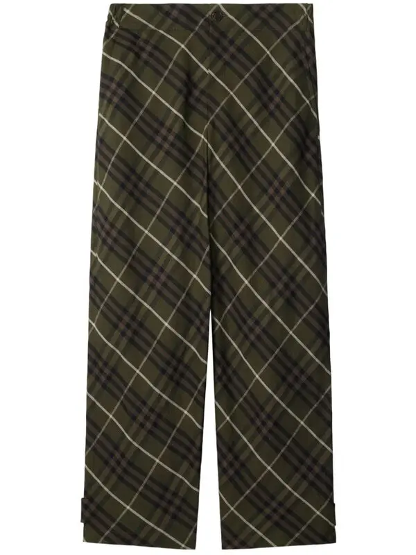 Burberry Check-pattern Linen Trousers
