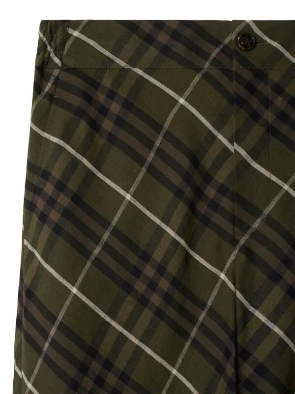 Burberry Check-pattern Linen Trousers