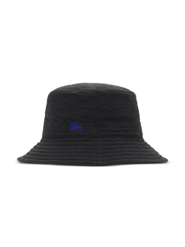NEW Quilted Bucket Hat in Black with White Embroidered Logo NEW MONCLER BLACK DIAMOND QUILTED NYLON LOGO BUCKET HAT  main image 3