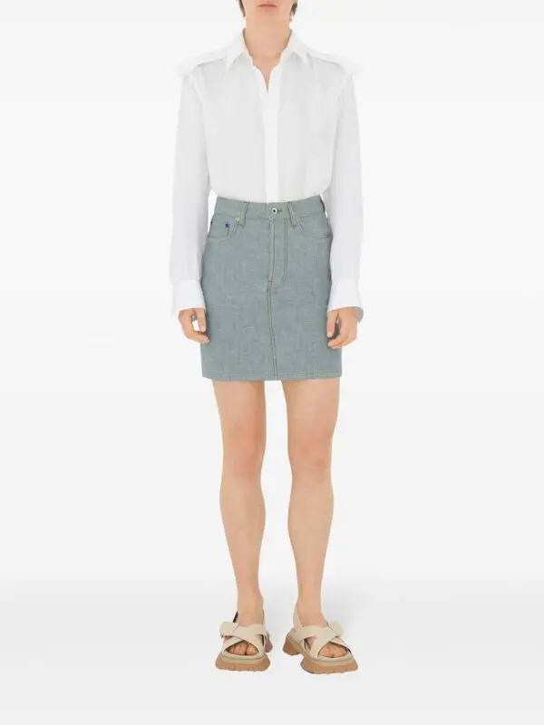 Burberry Equestrian Knight Denim Skirt