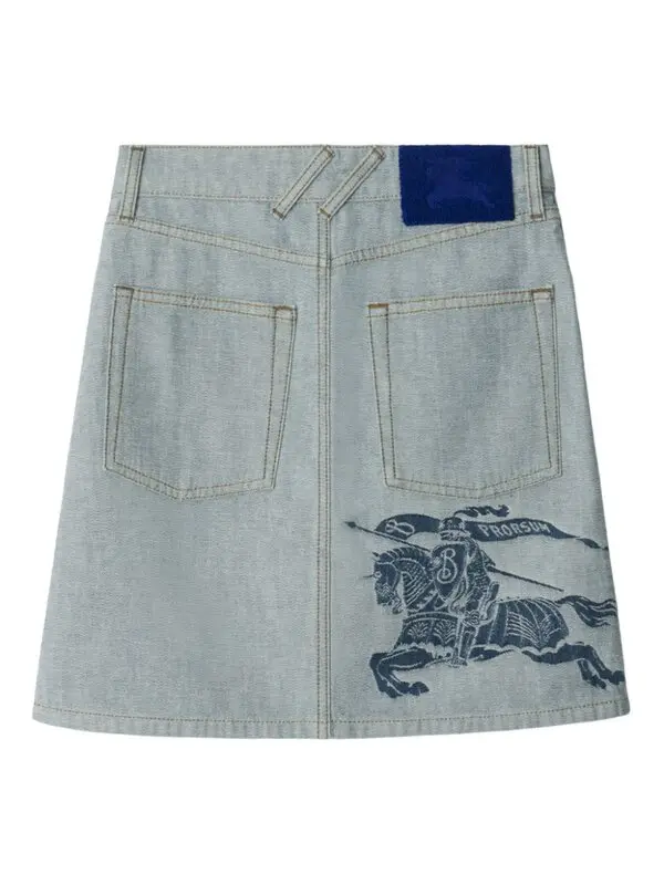 Burberry Equestrian Knight Denim Skirt