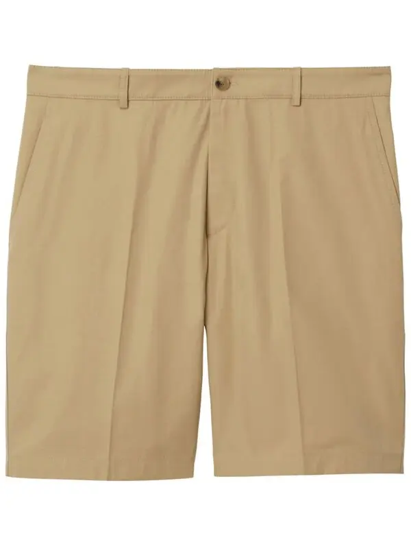 Burberry Cotton Gabardine Shorts - Neutrals
