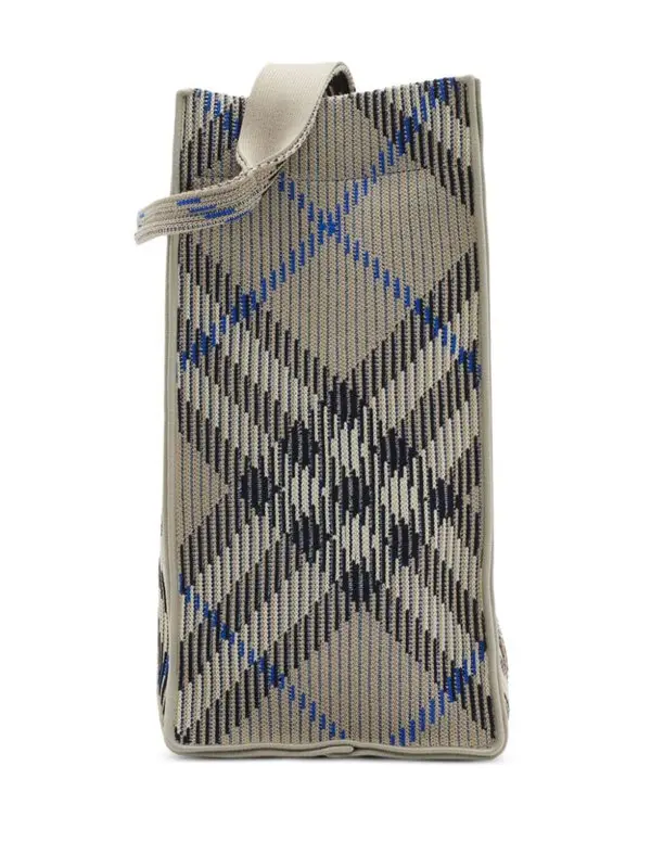 Burberry Check Knitted Medium Tote Bag - Neutrals