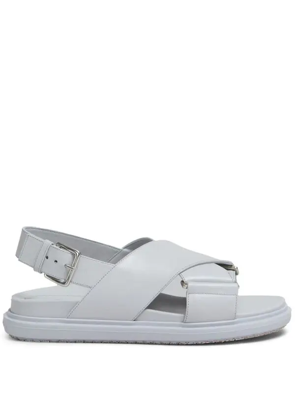 Marni Fussbet Leather Sandals - Grey