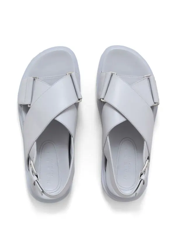 Marni Fussbet Leather Sandals - Grey