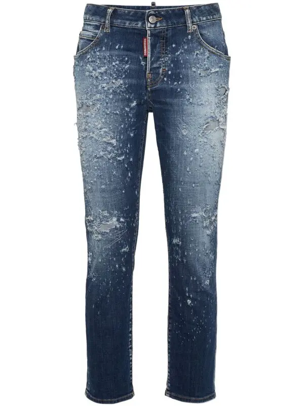Dsquared2 Distressed Slim-leg Jeans - Blue