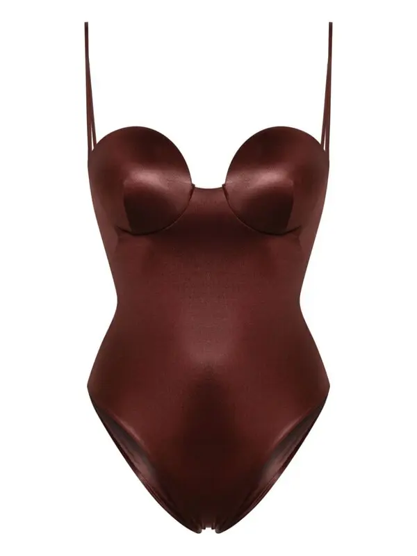 Magda Butrym Retro One-piece Swimsuit - Brown