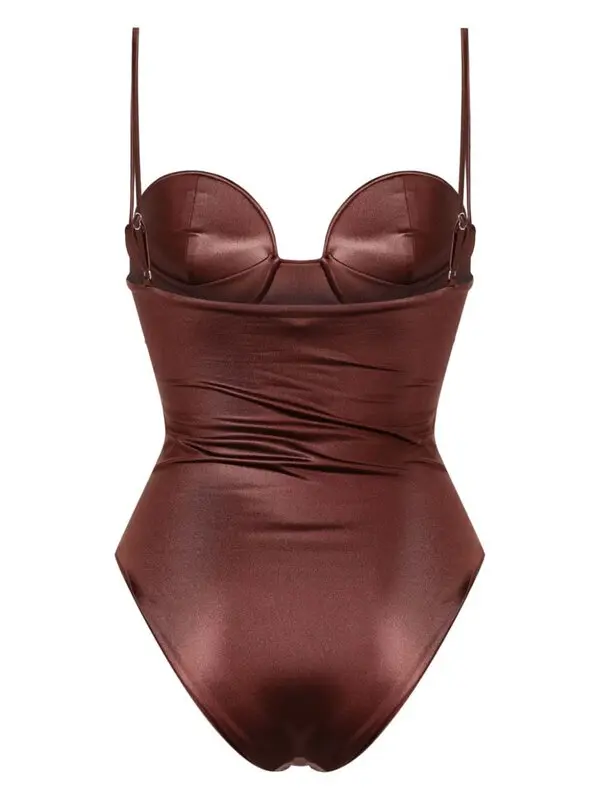 Magda Butrym Retro One-piece Swimsuit - Brown