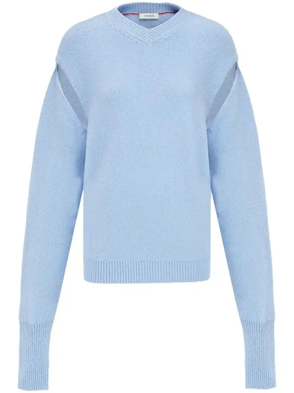 FERRAGAMO Layered Cashmere Sweater - Blue