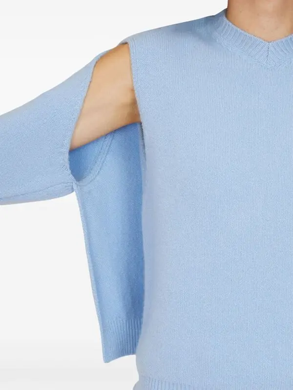 FERRAGAMO Layered Cashmere Sweater - Blue