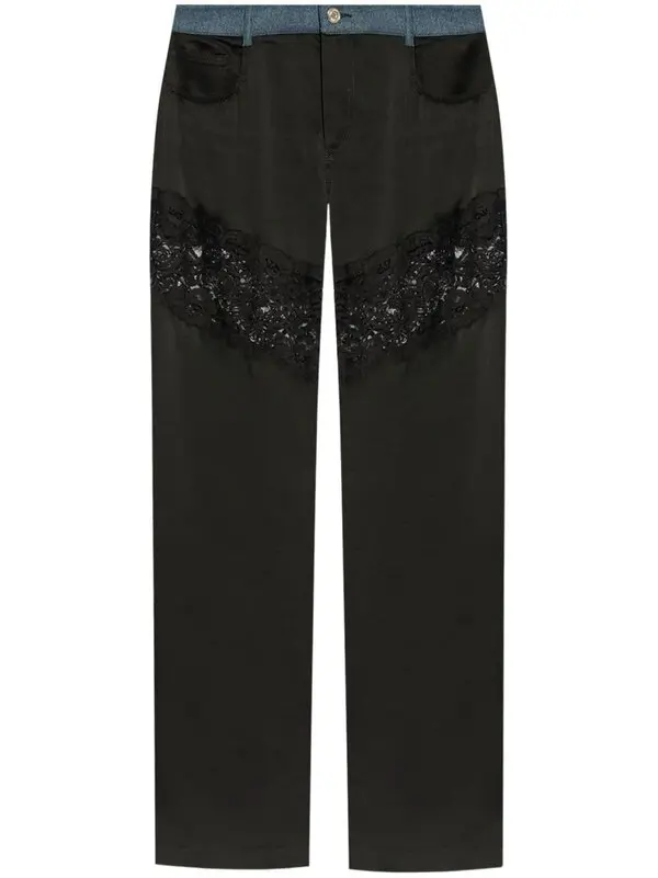 Blumarine Panelled Straight Trousers - Black