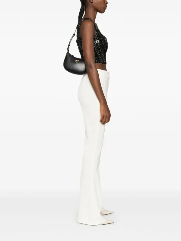 Pinko Half Moon Baby Leather Shoulder Bag