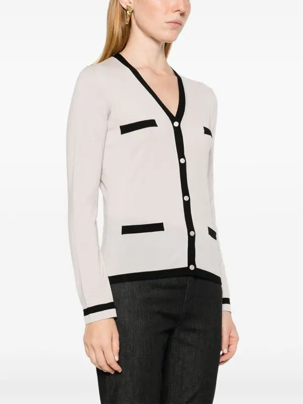 Max Mara Trimmed V-neck Cardigan - Neutrals