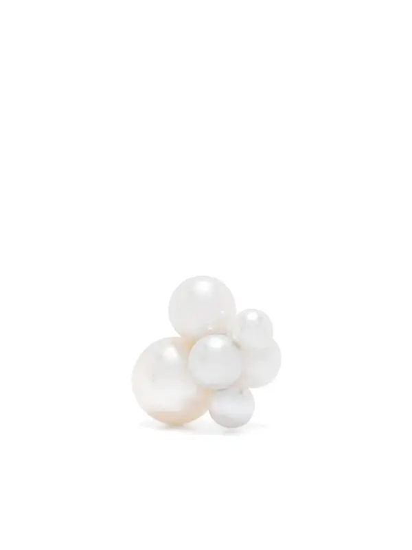 Sophie Bille Brahe 14kt Yellow Gold Bise Freshwater Pearls Single Stud Earring - Neutrals