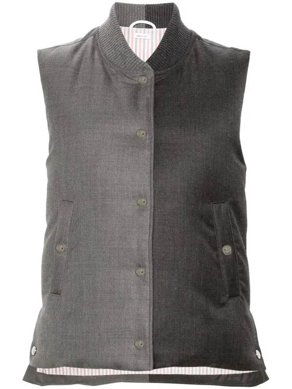 Thom Browne Baseball-collar Wool Gilet