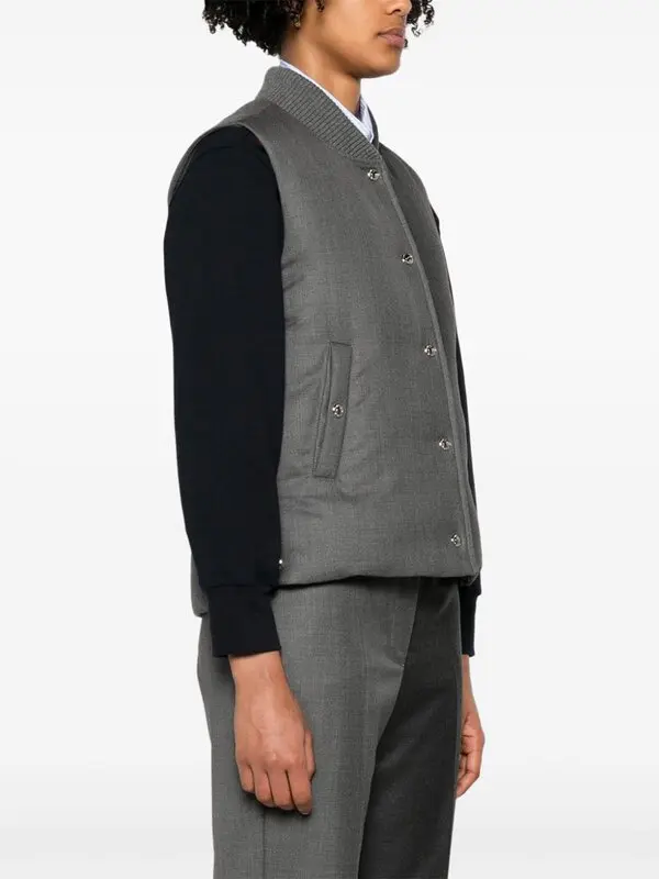 Thom Browne Baseball-collar Wool Gilet